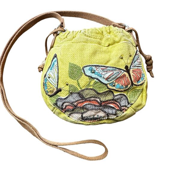 Fossil | Bags | Fossil Camille Drawstring Crossbody Purse Yellow Floral ...